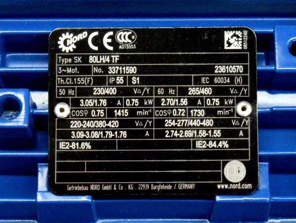 NORD Getriebebau Getriebemotor SK 9012.1AZ-80LH/4 TF | Ackrutat-Shop