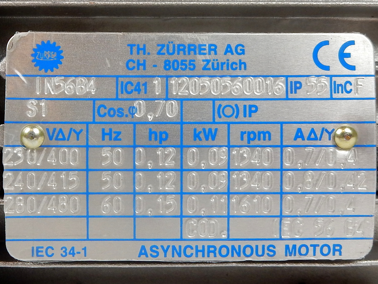Zürrer Getriebemotor IEC 34-1 Elektromotor | Ackrutat Shop