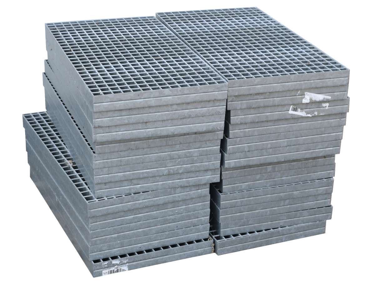 12x Gitterrost 905 x 485 x 60 mm (BxTxH) verzinkt Stahlgitter Industrie ...