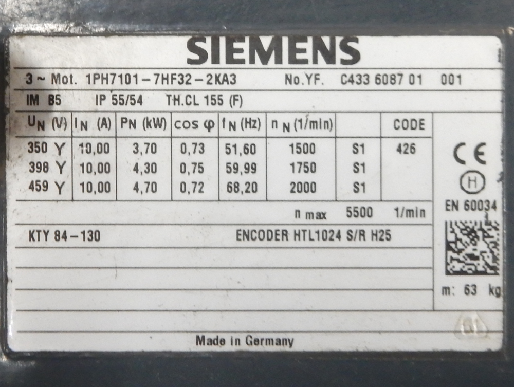 Siemens 1PH7101-7HF32-2KA3 Simotics Kompakt | Ackrutat Shop