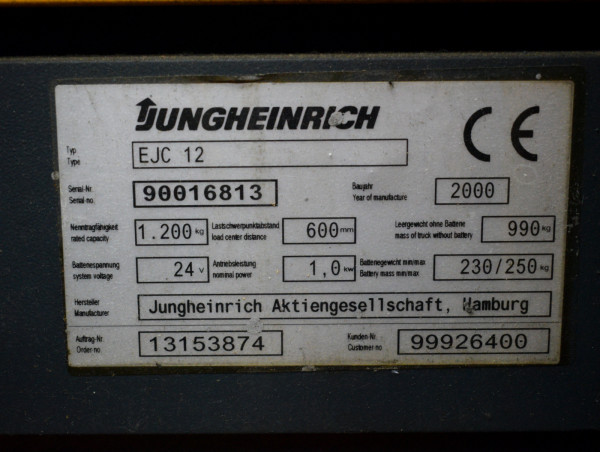 Jungheinrich EJC 12 Hubhöhe 4.000 mm Hochhubwagen | Ackrutat-Shop
