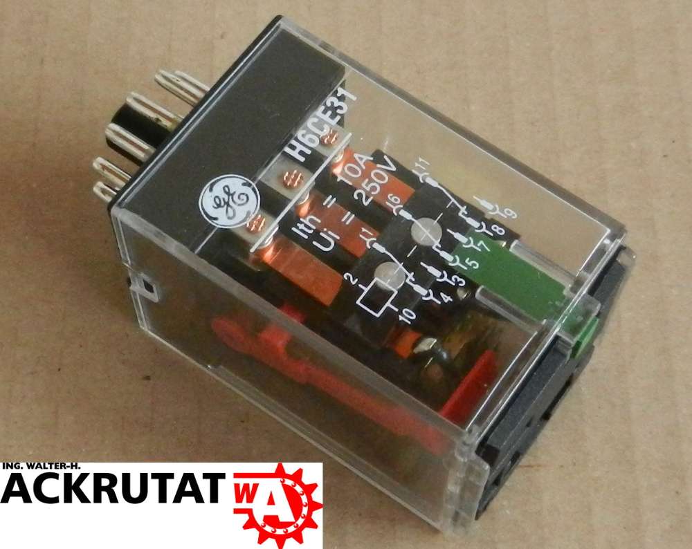 6 GE Plug-In Hilfsrelais auxiliary relays H6CE31 | Ackrutat Shop
